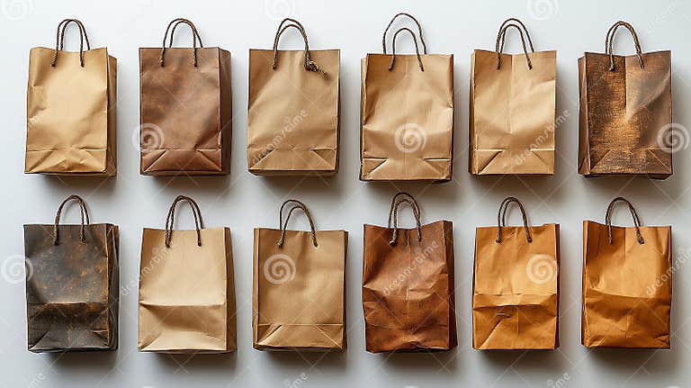 Identical Paper Bags with Different Shades of Color Stock Photo - Image ... Identical Paper Bags with Different Shades of Color Stock Photo - Image ...