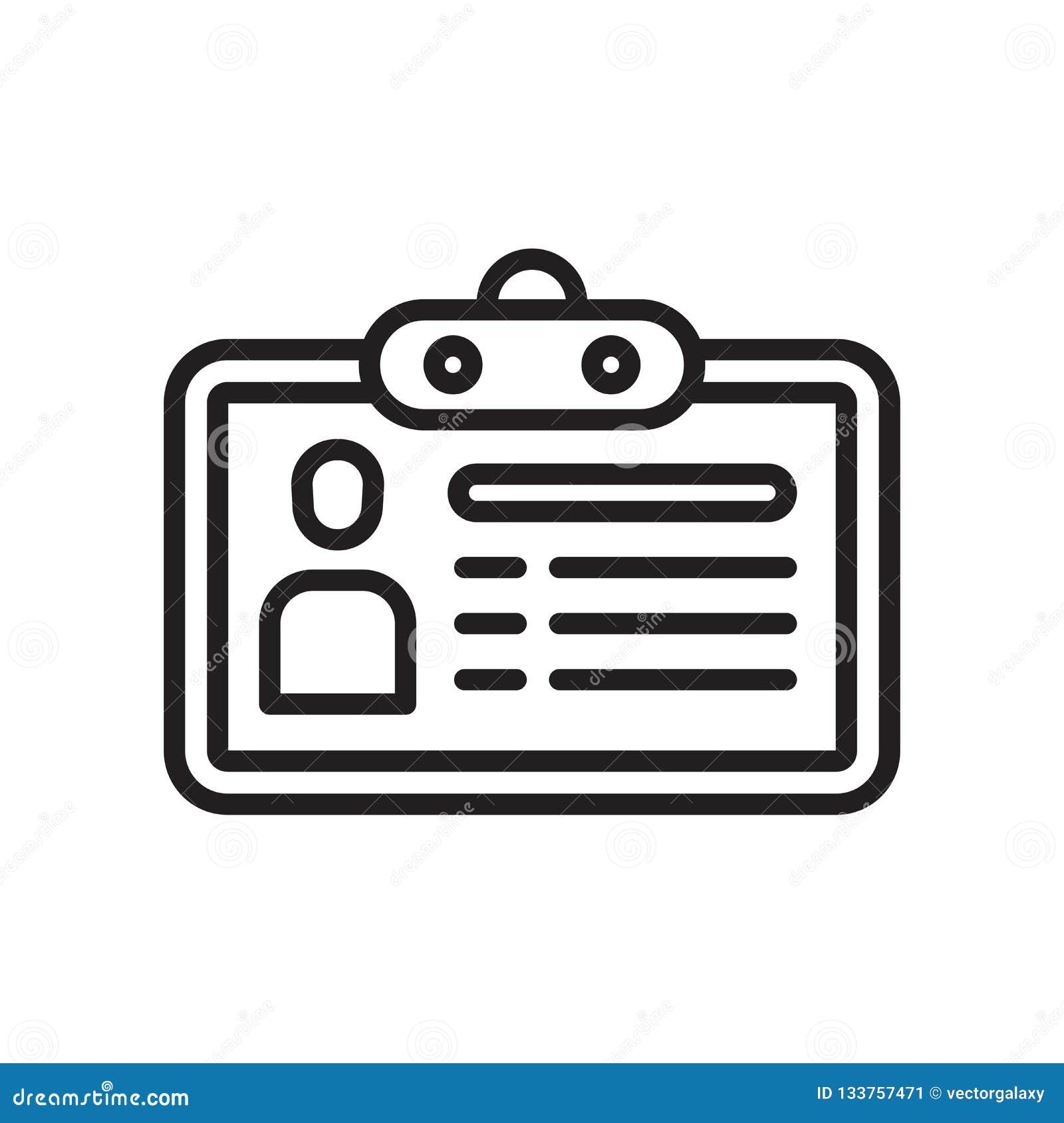 Identification Ard Icon Vector Sign and Symbol Isolated on White ...