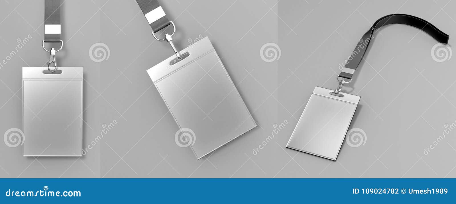 Identification Blank Empty Plastic Id Cards Set With Clasp And Lanyards ...