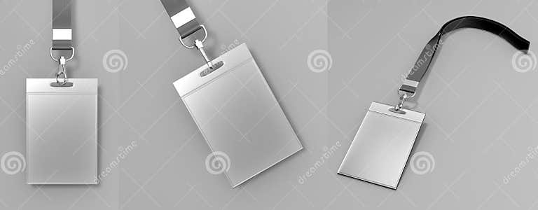 Identification Blank Empty Plastic Id Cards Set with Clasp and Lanyards ...