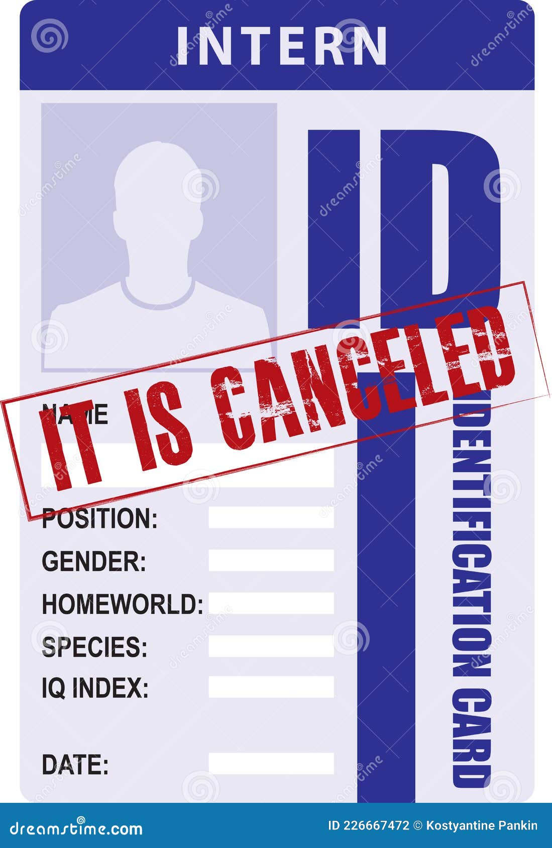 ID Card Intern Vector Illustration | CartoonDealer.com #253777856