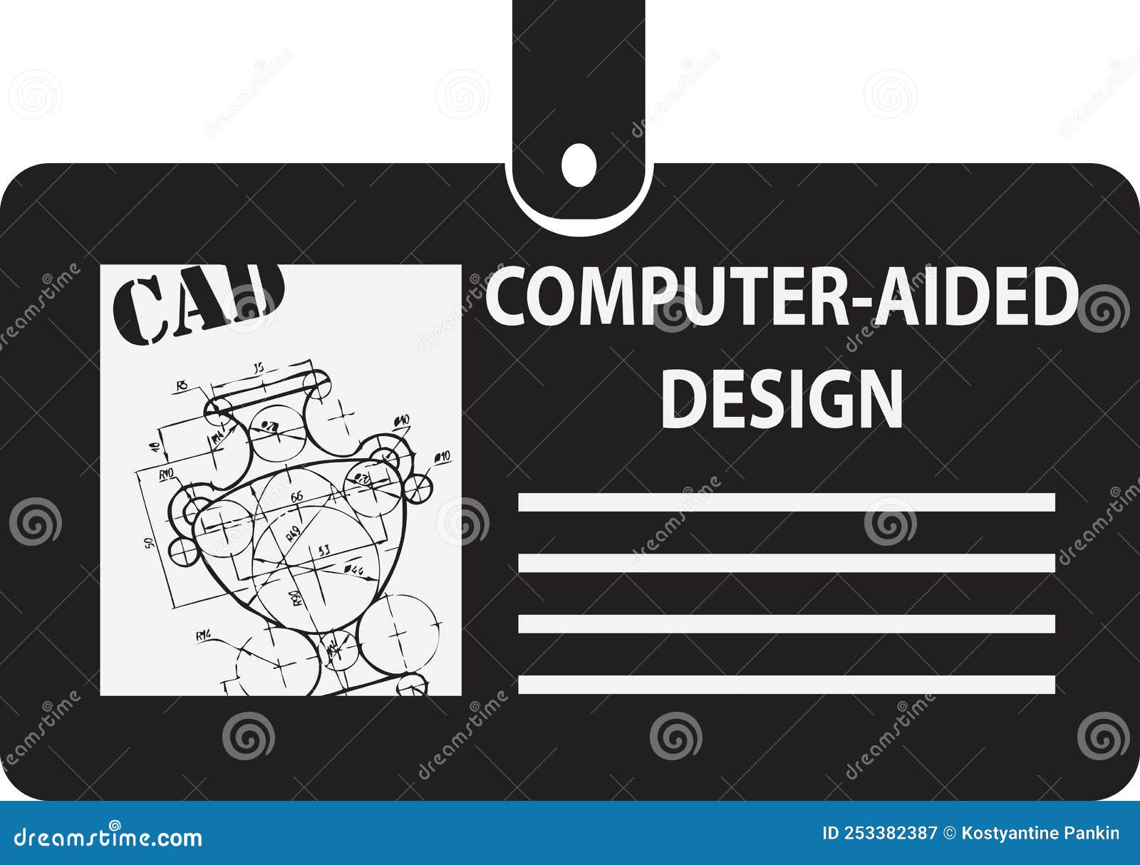 ID Card Computer - Aided Design Stock Vector - Illustration of business ...