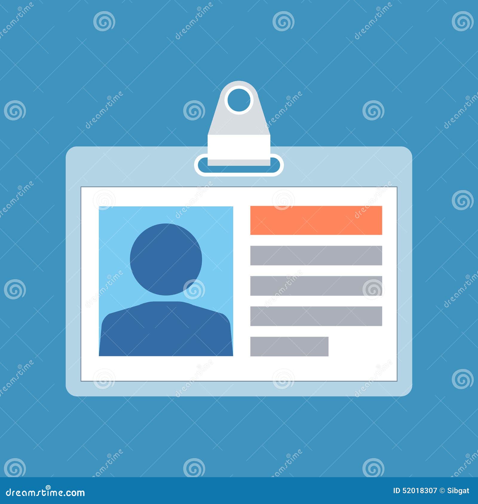 Identification Card Concept. Flat Design Stock Vector - Illustration of ...