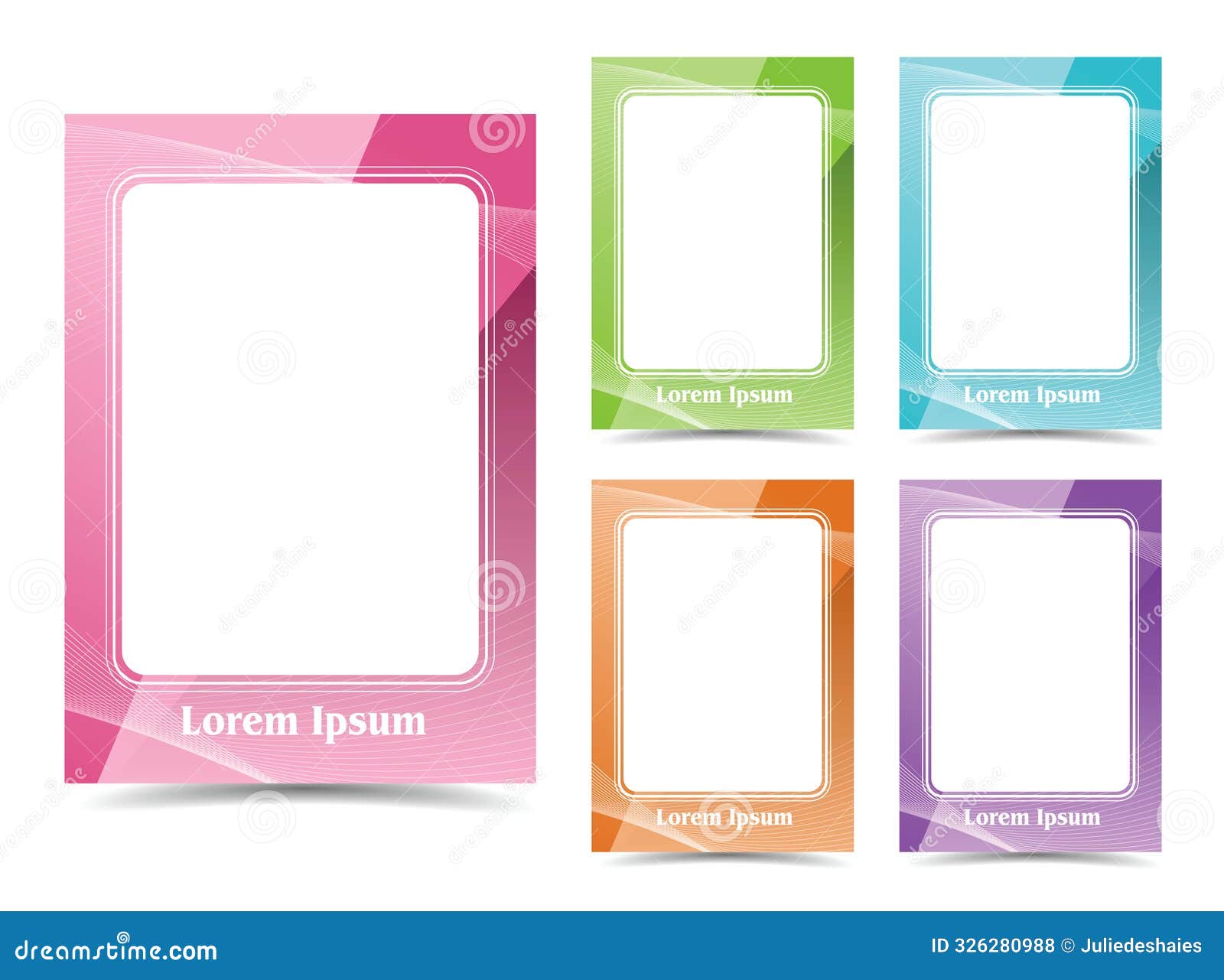 Identification Card Frame Border Template Design Set Vector ...