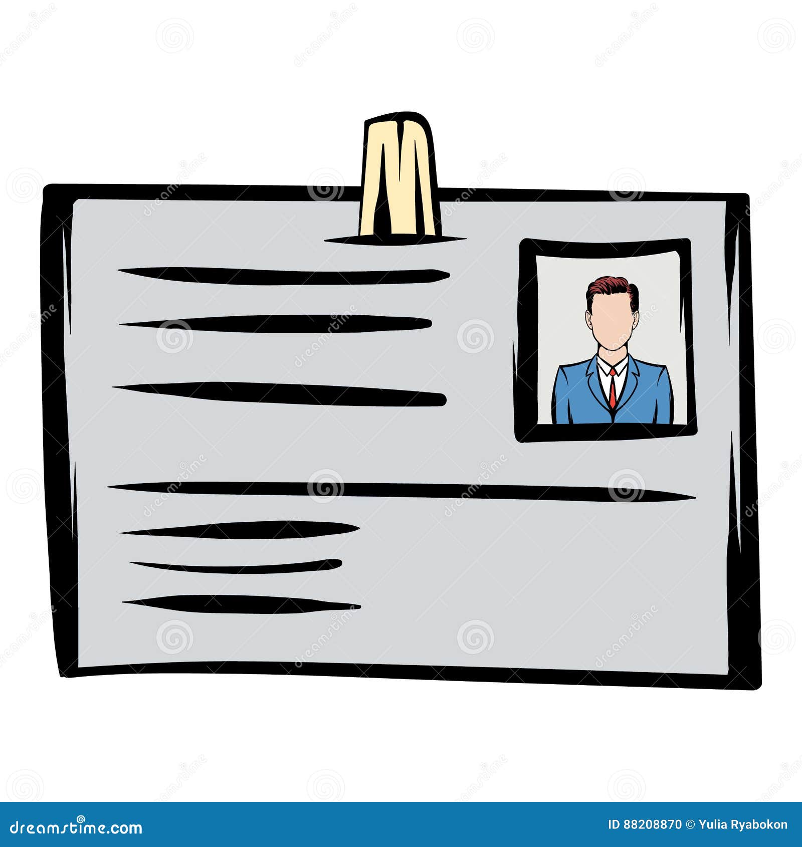 Identification Card Icon Cartoon Vector Illustration | CartoonDealer ...