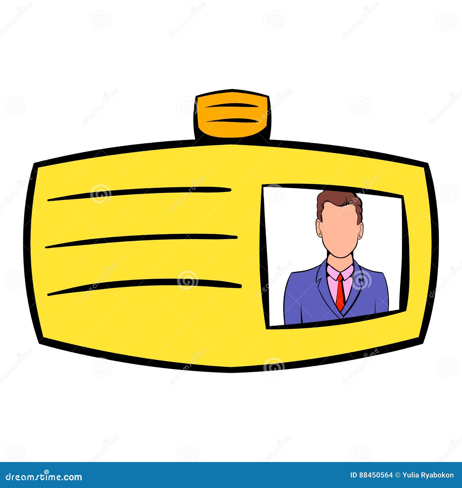 Identification Card Icon Cartoon Stock Vector - Illustration of icon ...