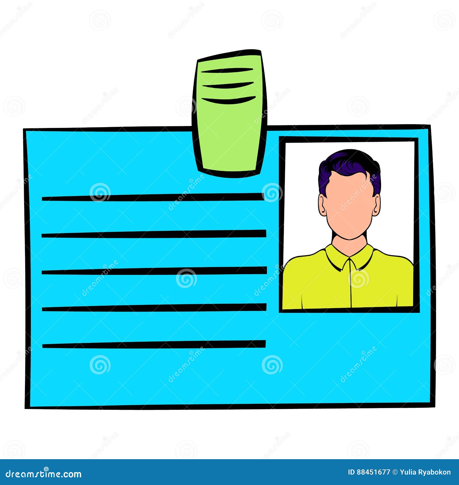 Identification Card Icon Cartoon Stock Vector - Illustration of frame ...