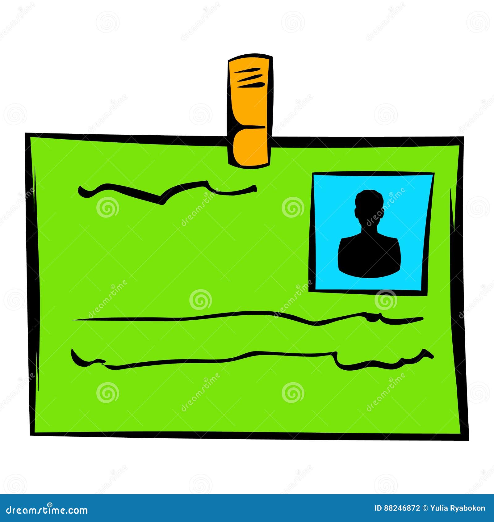 Identification Card Icon, Icon Cartoon Stock Vector - Illustration of ...