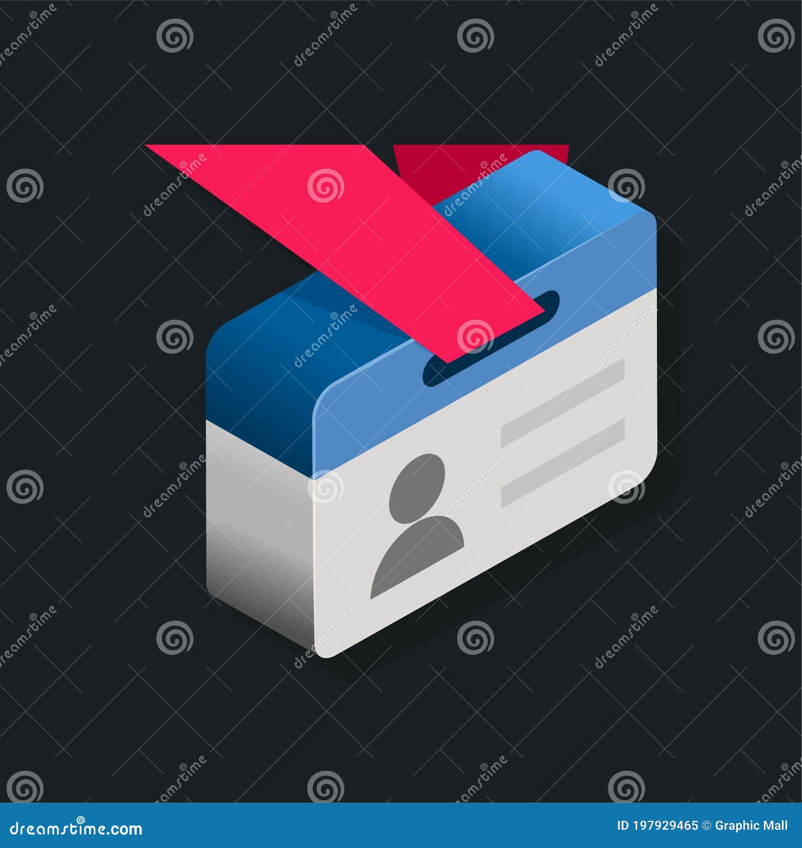 Identification Card - Isometric 3D Illustration. Stock Vector ...