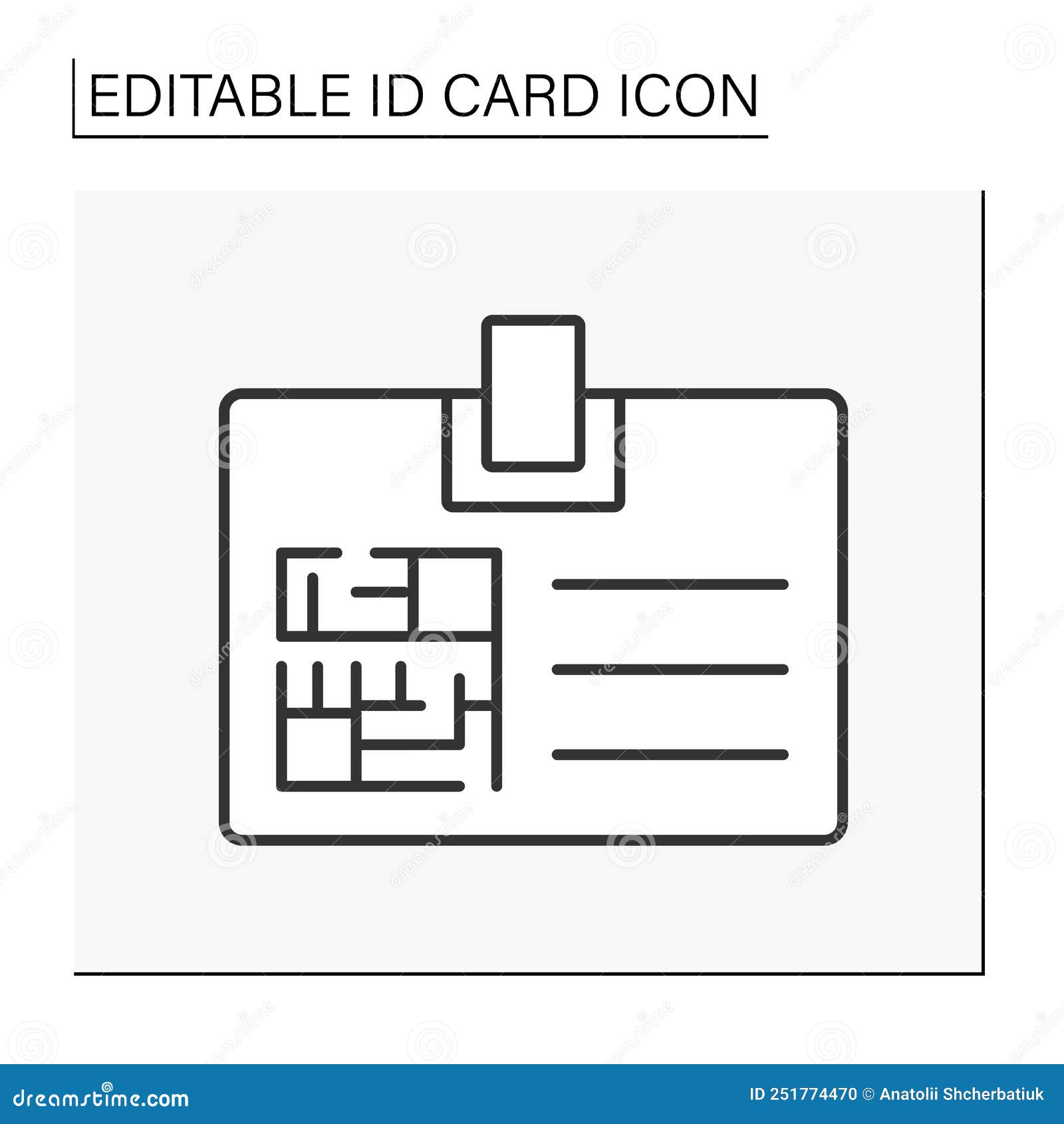 Identification Card Line Icon Stock Vector - Illustration of check ...