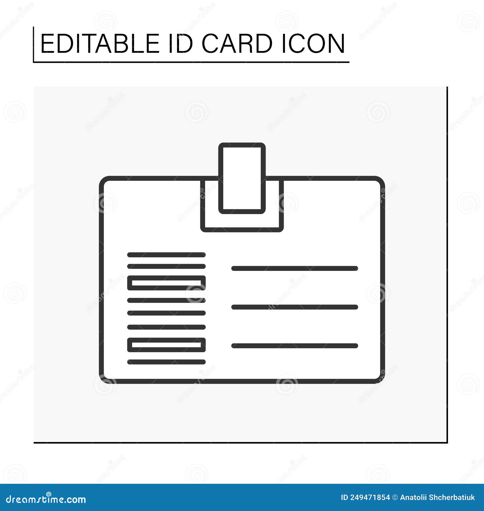 Identification Card Line Icon Stock Vector - Illustration of biometrics ...