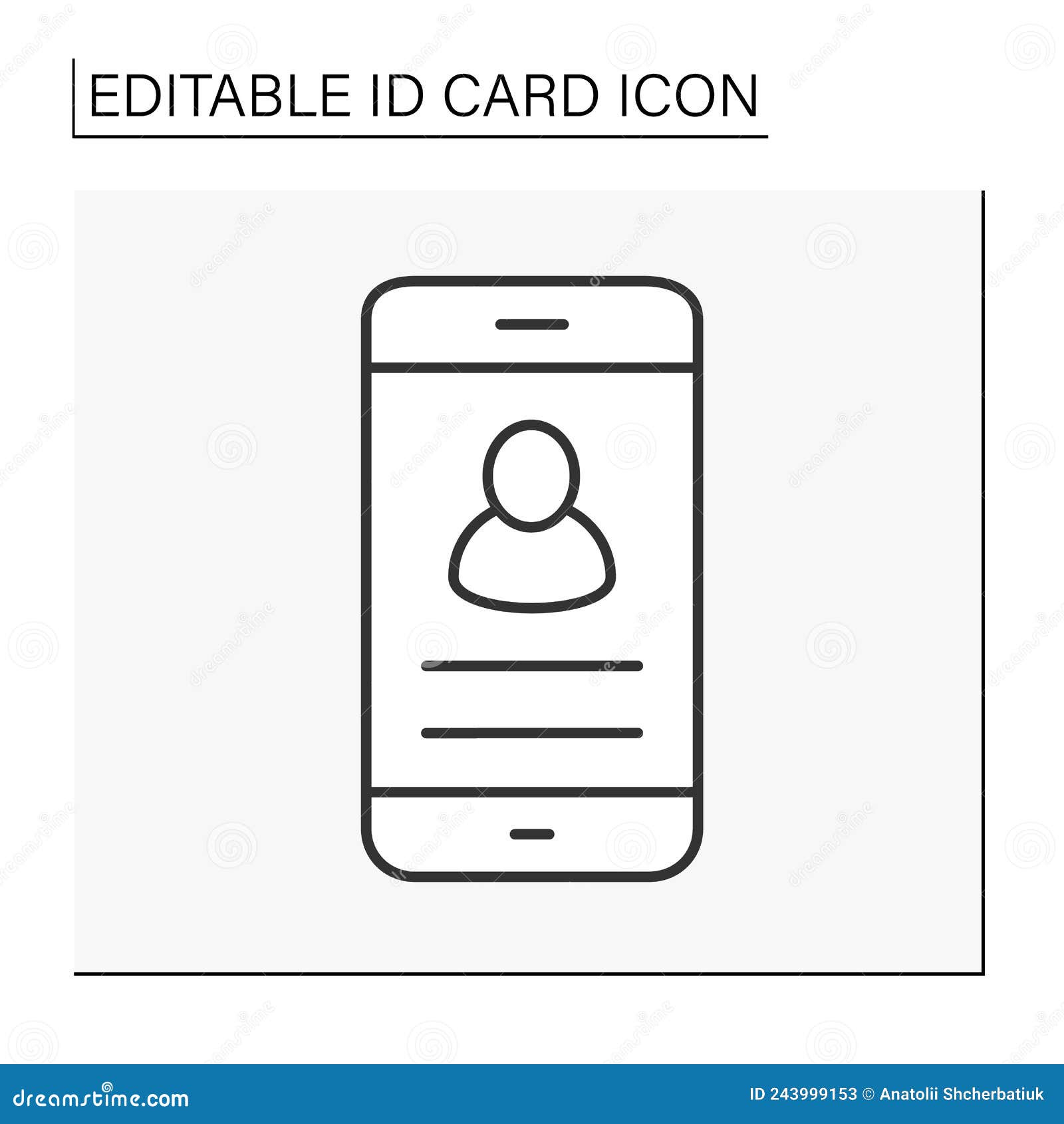 Identification Card Line Icon Stock Vector - Illustration of label ...