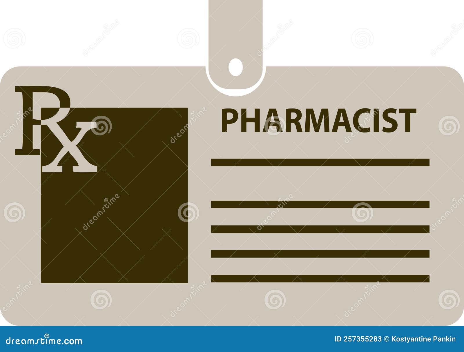 ID card Pharmacist stock vector. Illustration of pharmacist - 257355283
