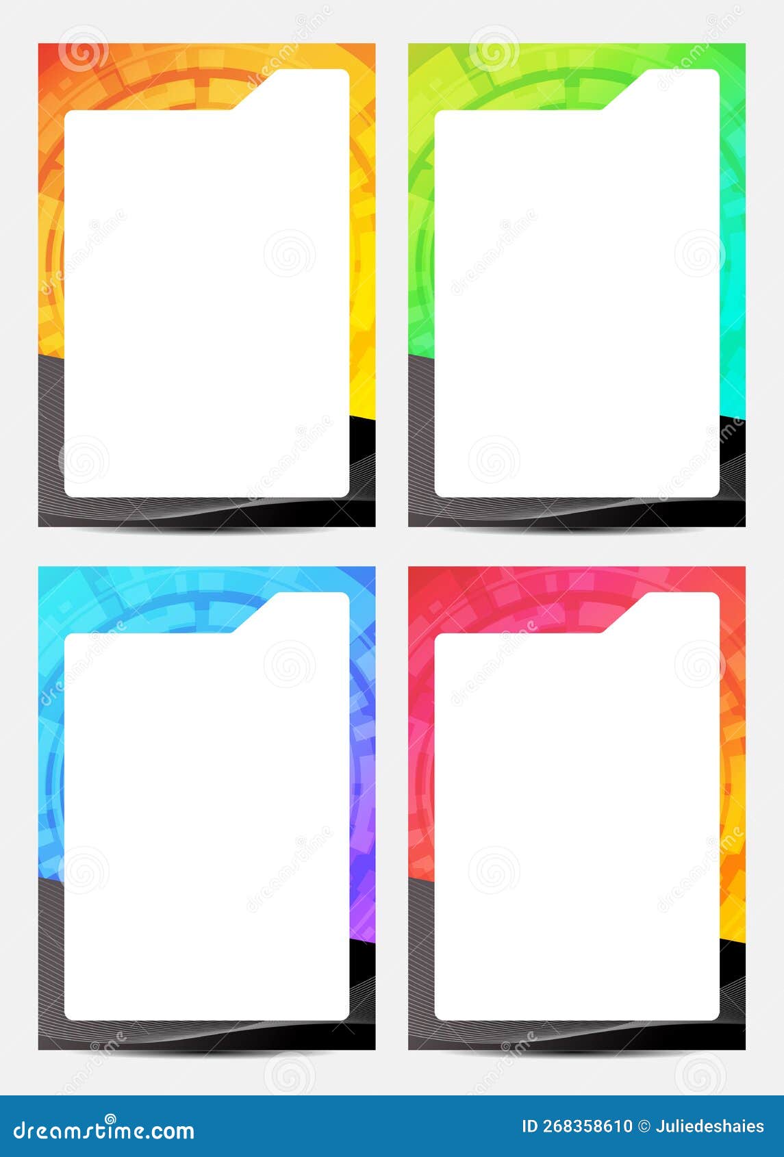 Identification Card Picture Frame Border Template Design Set Stock ...