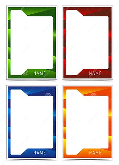 Identification Card Picture Frame Border Template Design Set Dot ...