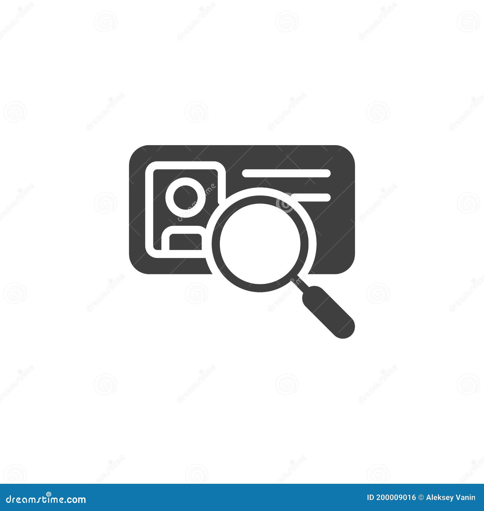 Identification Card Scan Vector Icon Stock Vector - Illustration of ...