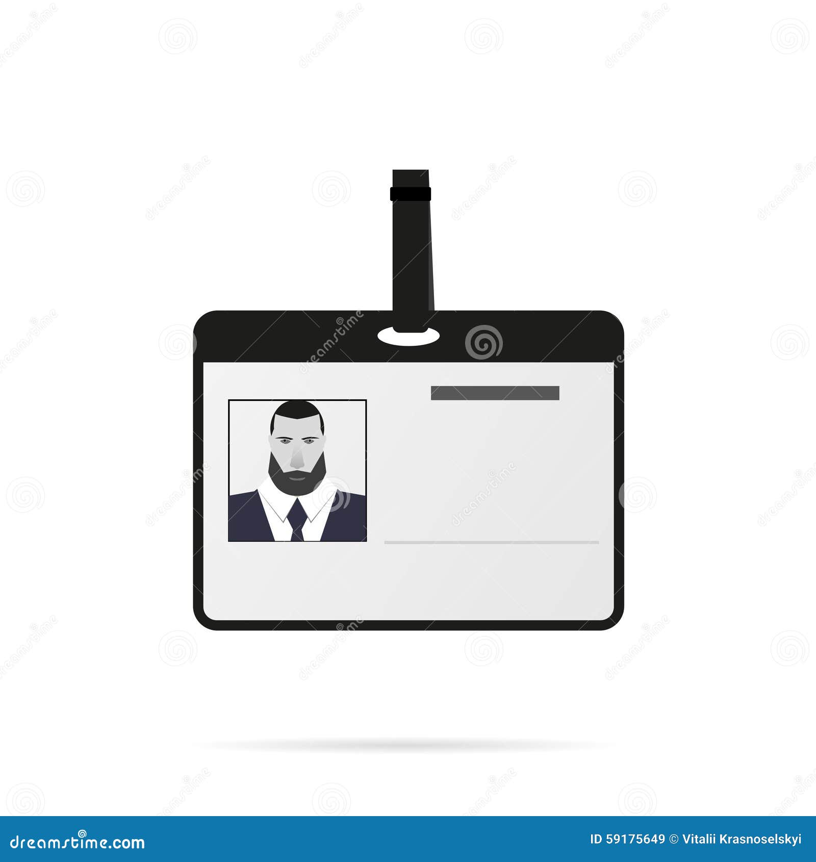 Identification Card with Shadow on a White Background Flat Style Stock ...