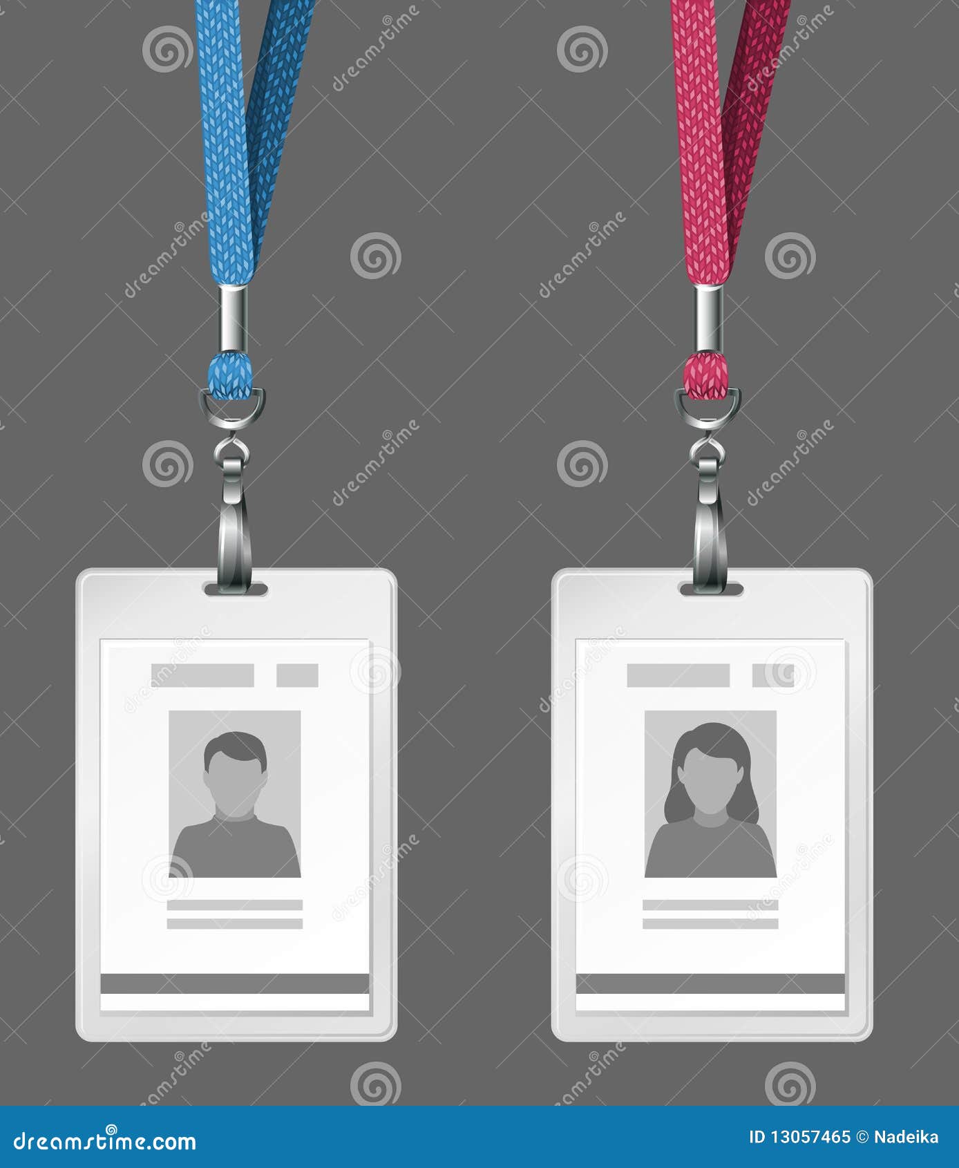 Identification Cards Badges Samples Set Vector Illustration ...