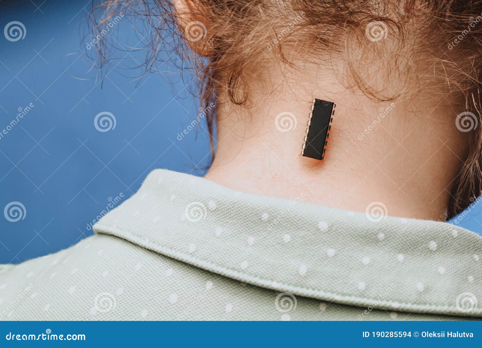 Identification Chip and Data Implanted in a Girl Stock Photo - Image of ...