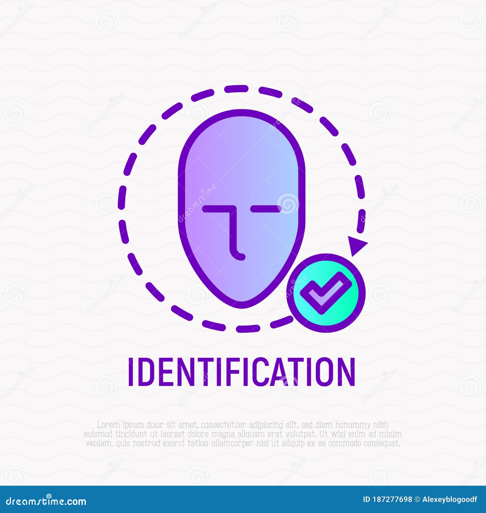 Identification by Face Thin Line Icon. Vector Illustration of Person ...