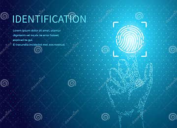 Identification Fingerprints Poster Digital Data Stock Vector ...