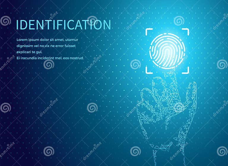 Identification Fingerprints Poster Digital Data Stock Vector ...