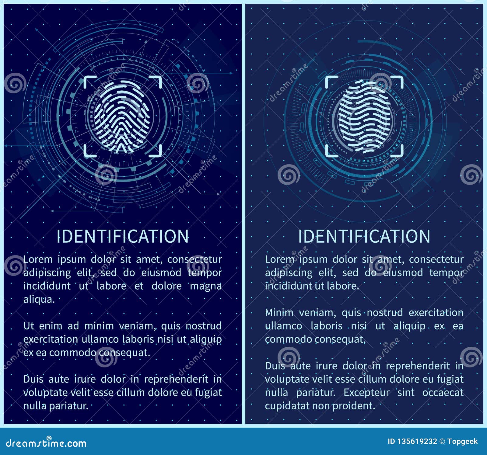 Identification Fingerprints Posters Set Vector Stock Vector ...