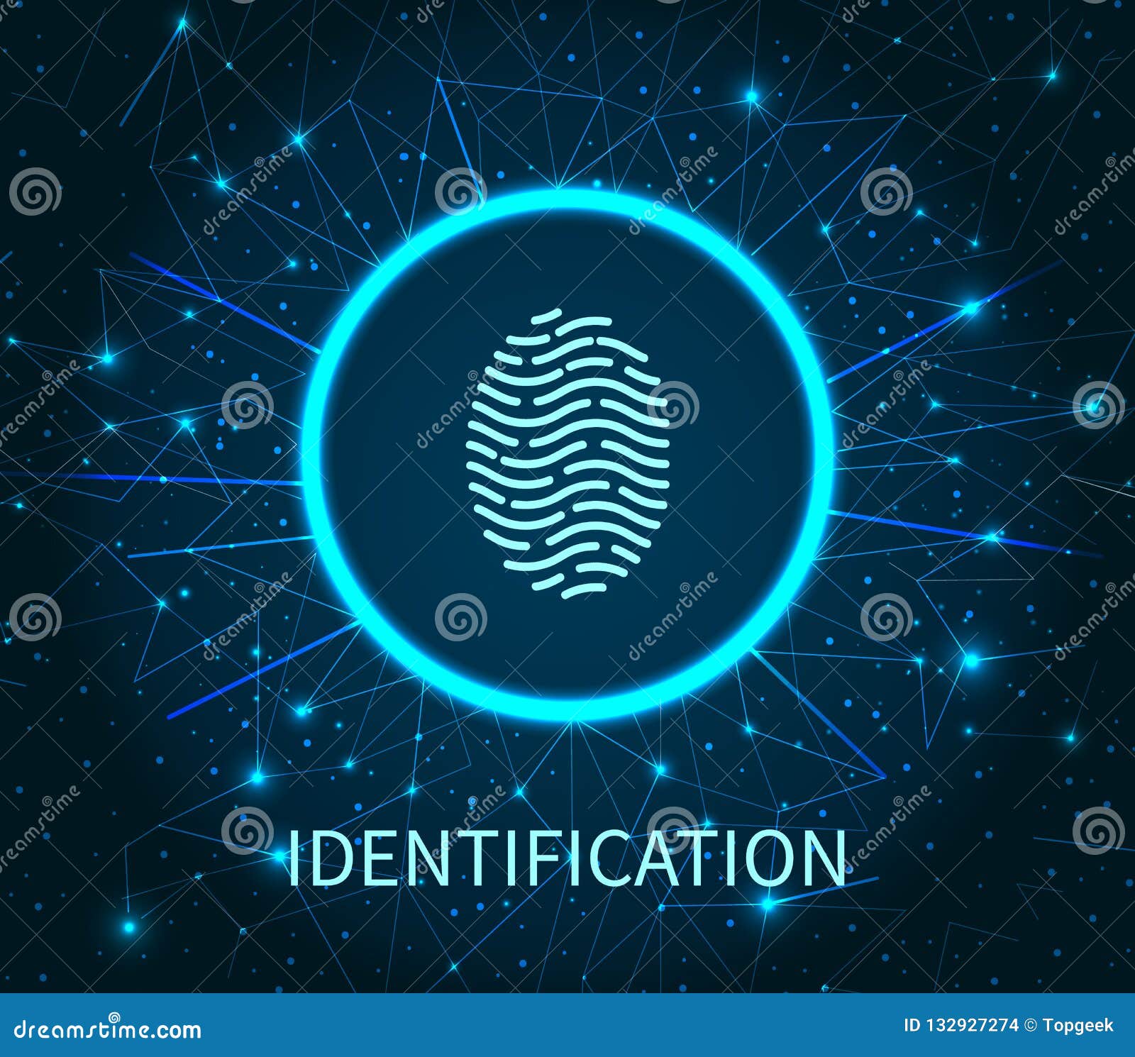 Identification of Human Fingerprint Poster Vector Stock Vector ...