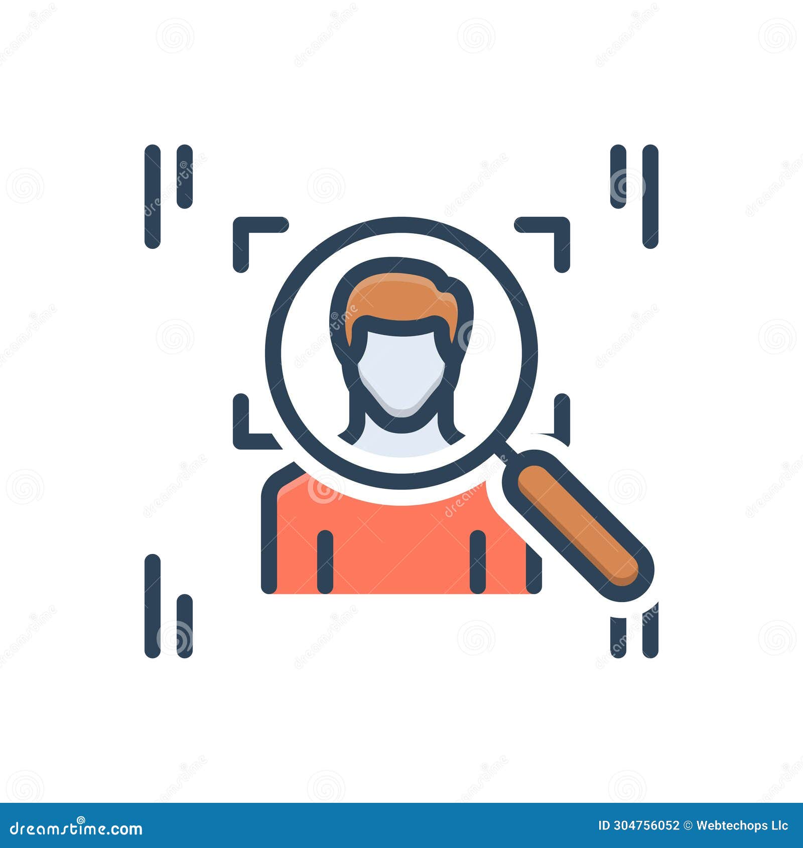 Color Illustration Icon for Identification, Identity and Face Stock ...