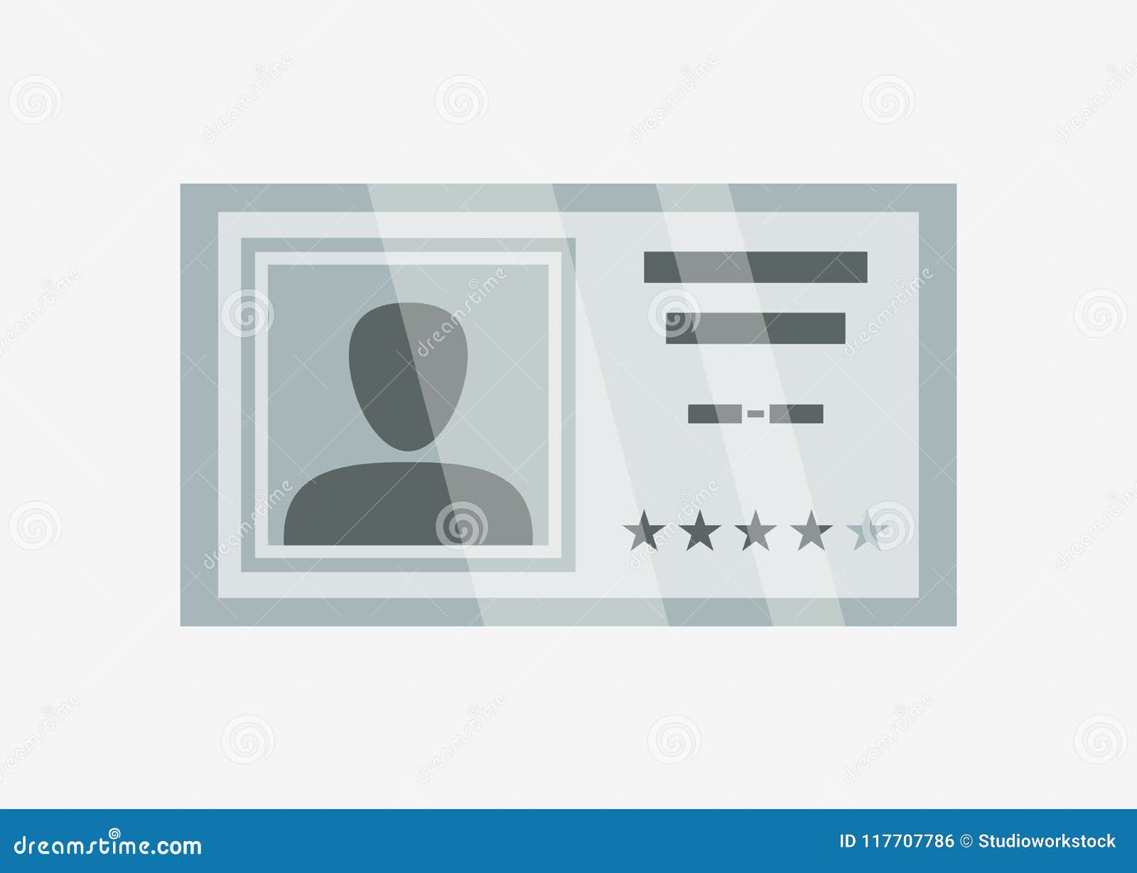 Employee Pass, Id Card, Identity Profile Grey Icon. Vector Illustration ...