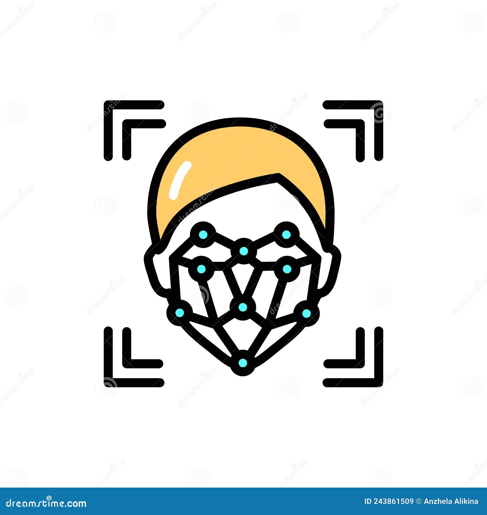 Identification Polygonal Grid Face Color Line Icon. Deep Face. Stock ... Identification Polygonal Grid Face Color Line Icon. Deep Face. Stock ...