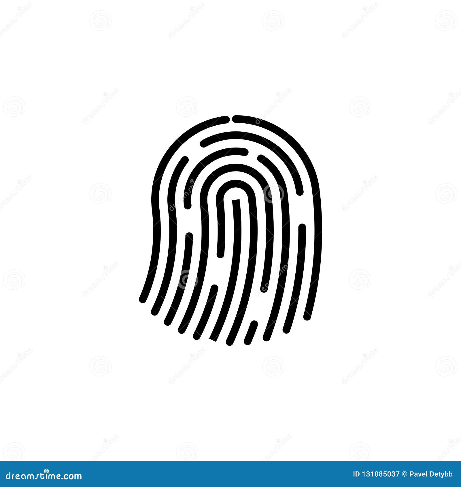 Identification Symbol. Fingerprint Icon. Vector Illustrations. Flat ...