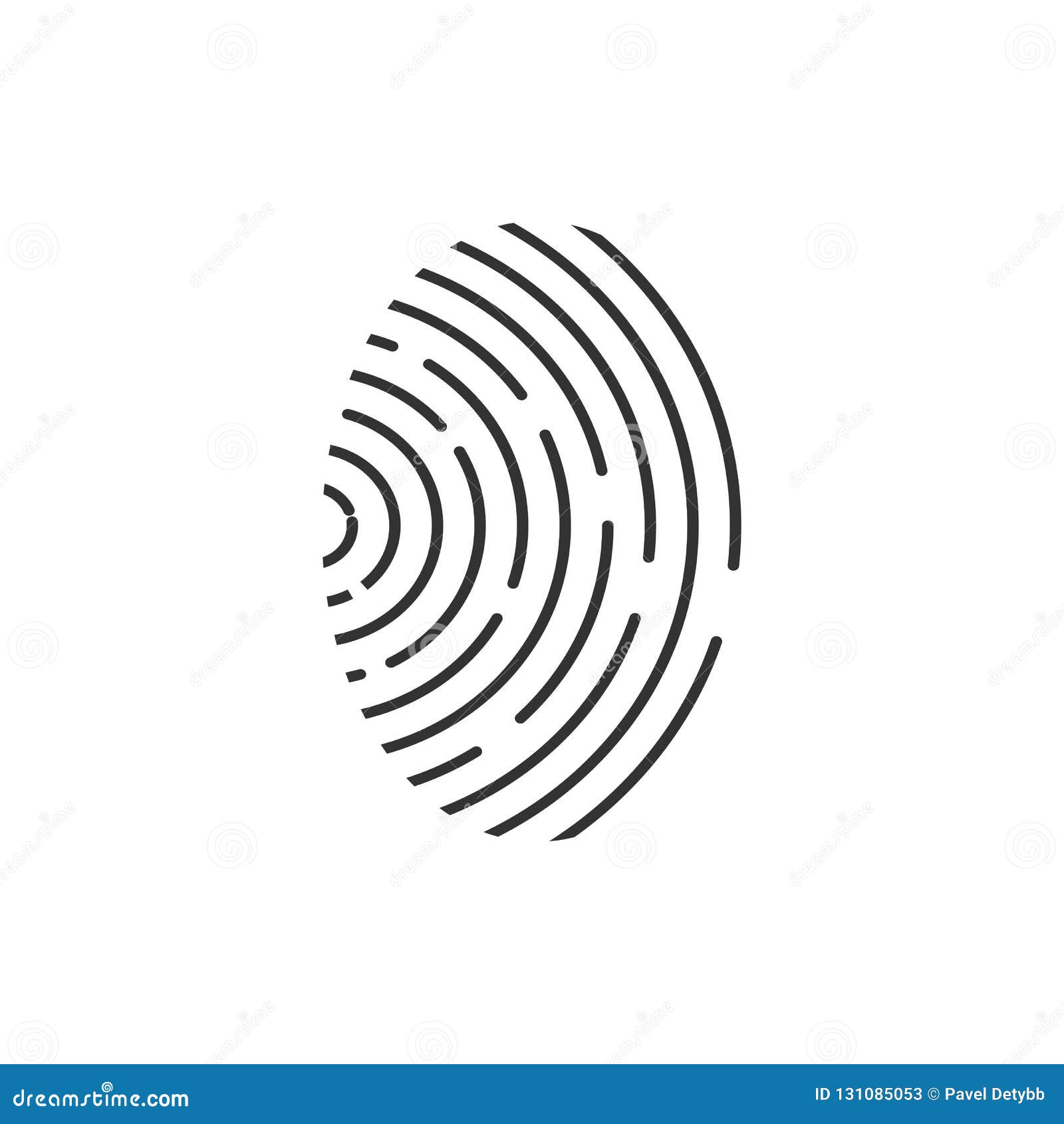Identification Symbol. Fingerprint Icon. Vector Illustrations. Flat ...