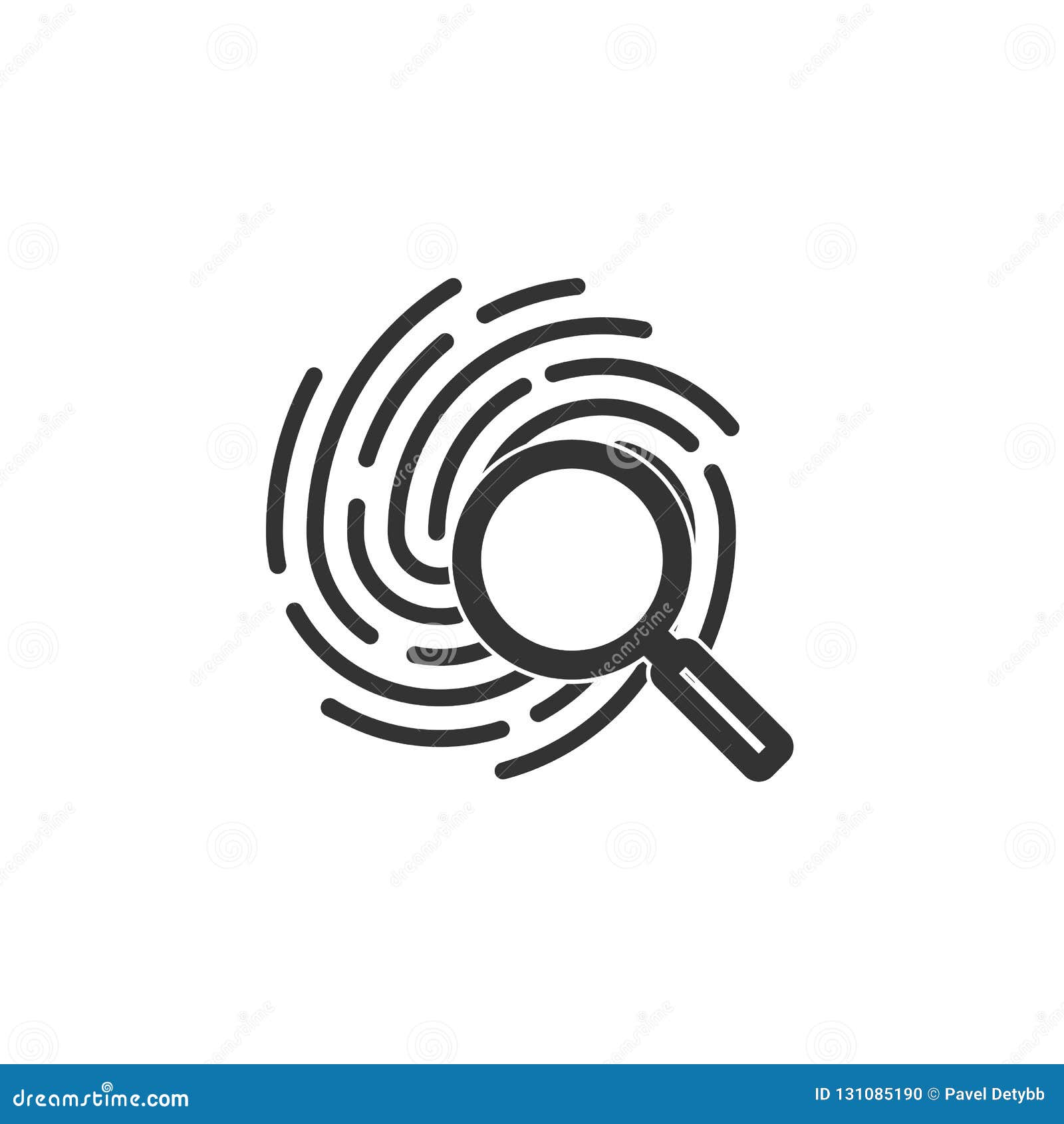 Identification Symbol. Fingerprint Icon. Vector Illustrations. Flat ...