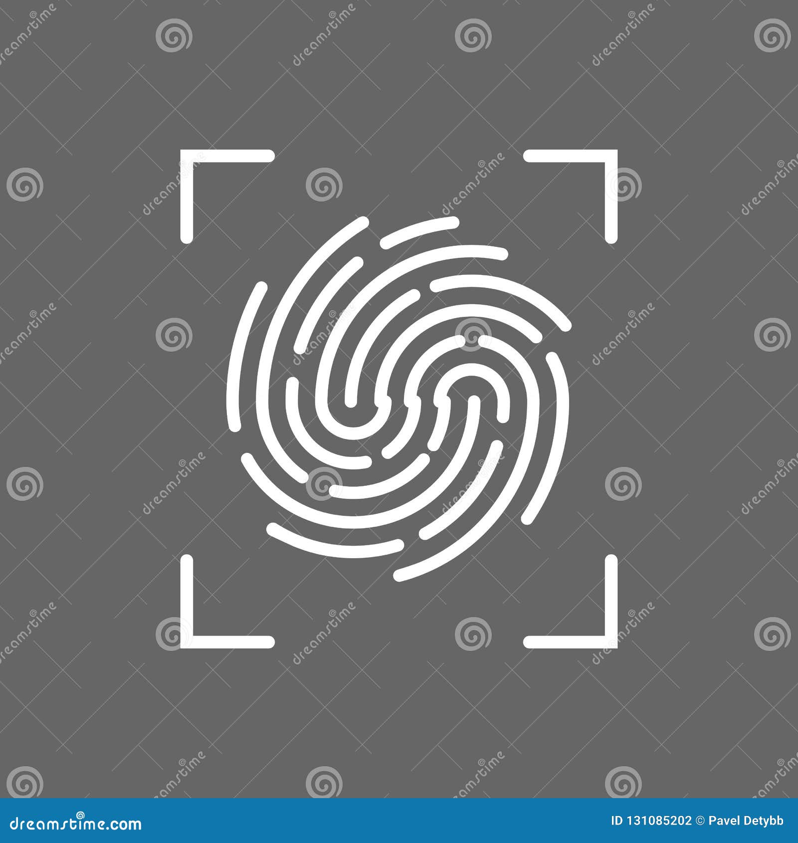 Identification Symbol. Fingerprint Icon. Vector Illustrations. Flat ...