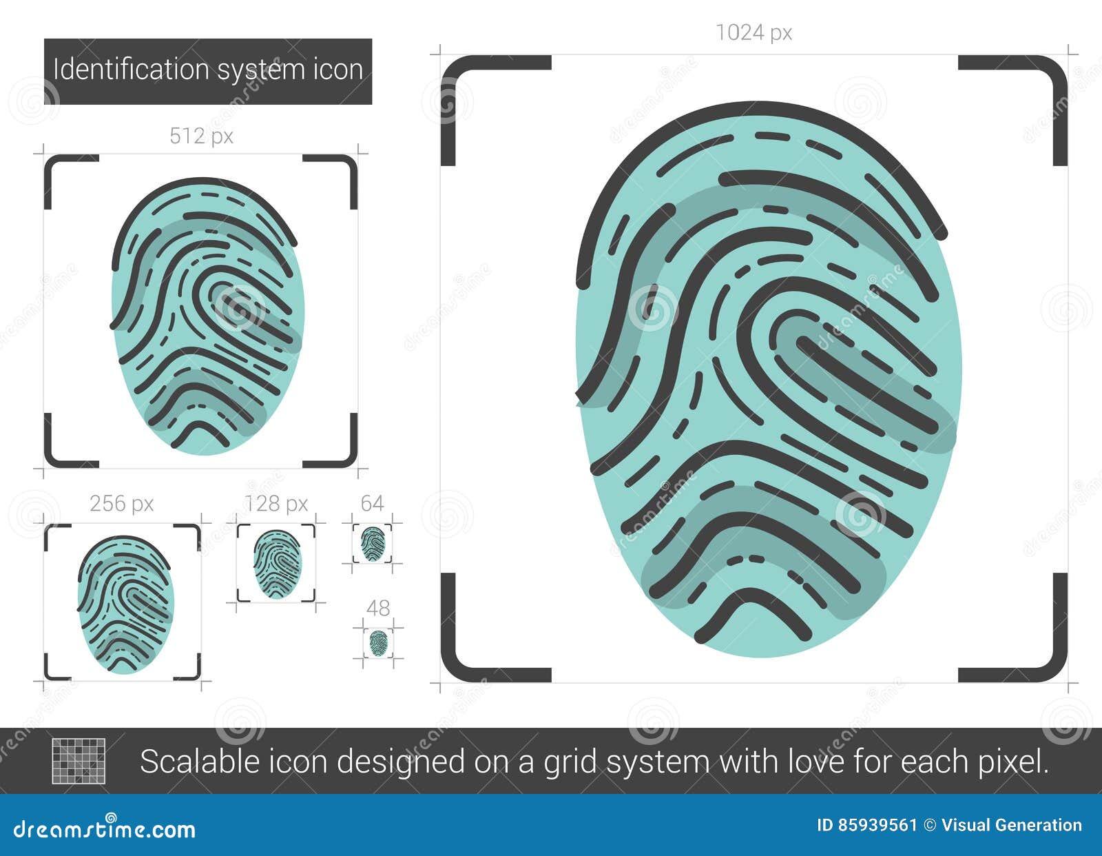 Identification System Line Icon. Stock Vector - Illustration of ...