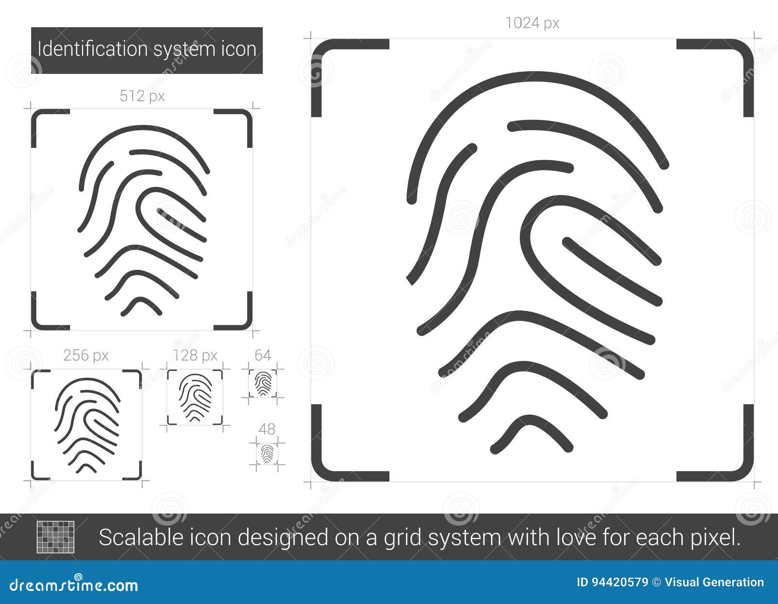 Identification System Line Icon. Stock Vector - Illustration of ...