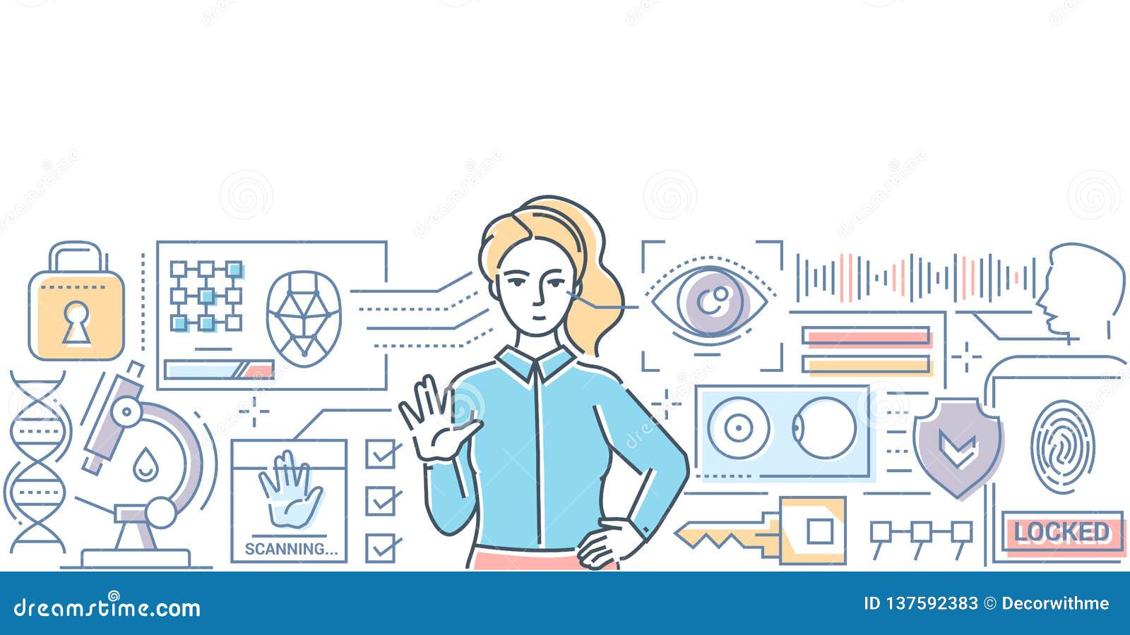 Identification System - Modern Line Design Style Web Banner Stock ...