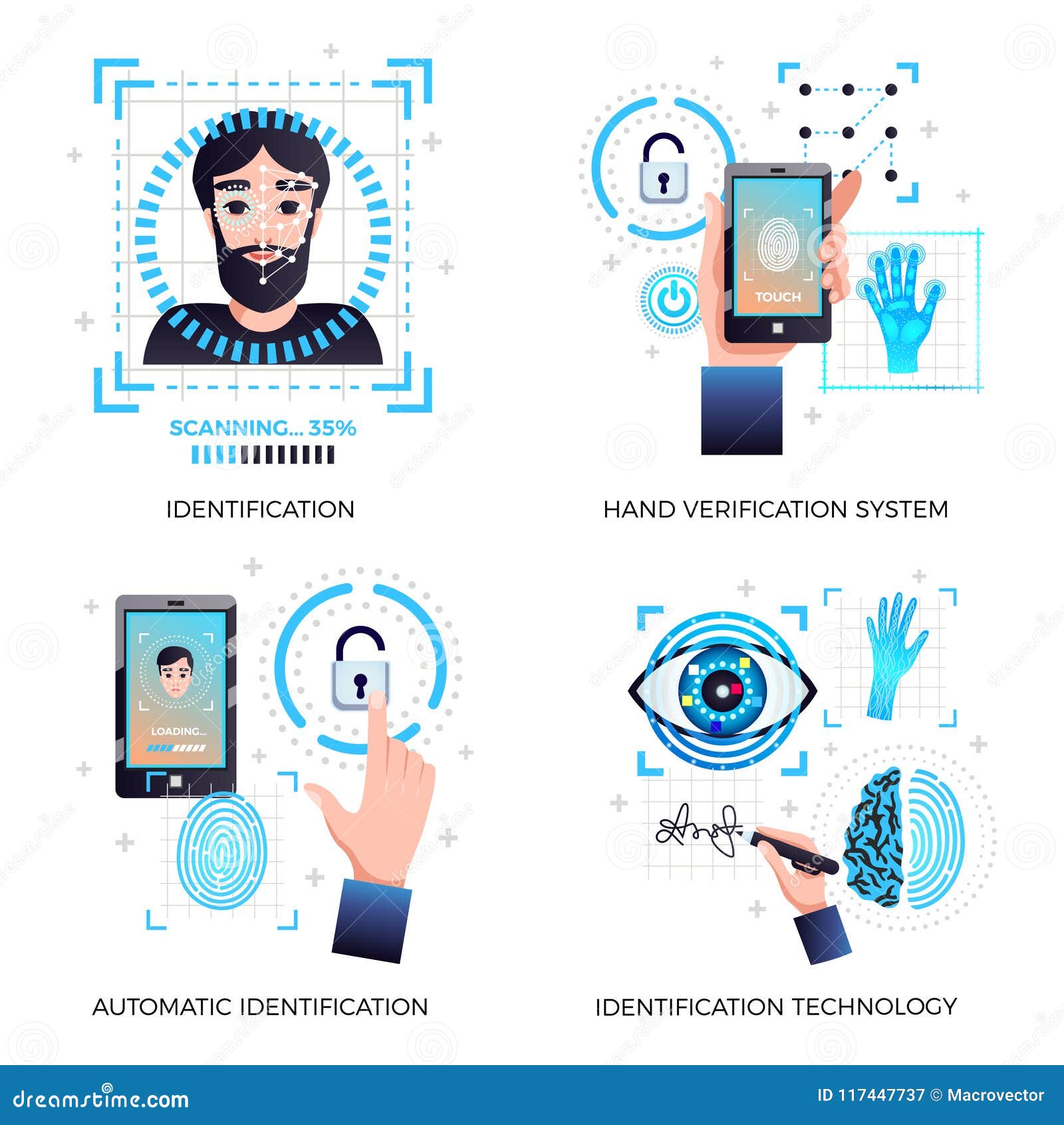 Identification Technologies Concept Stock Vector - Illustration of ...