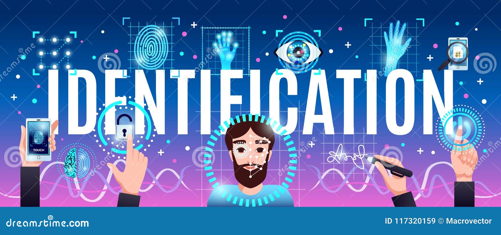 Identification Technologies Header Stock Vector - Illustration of ...