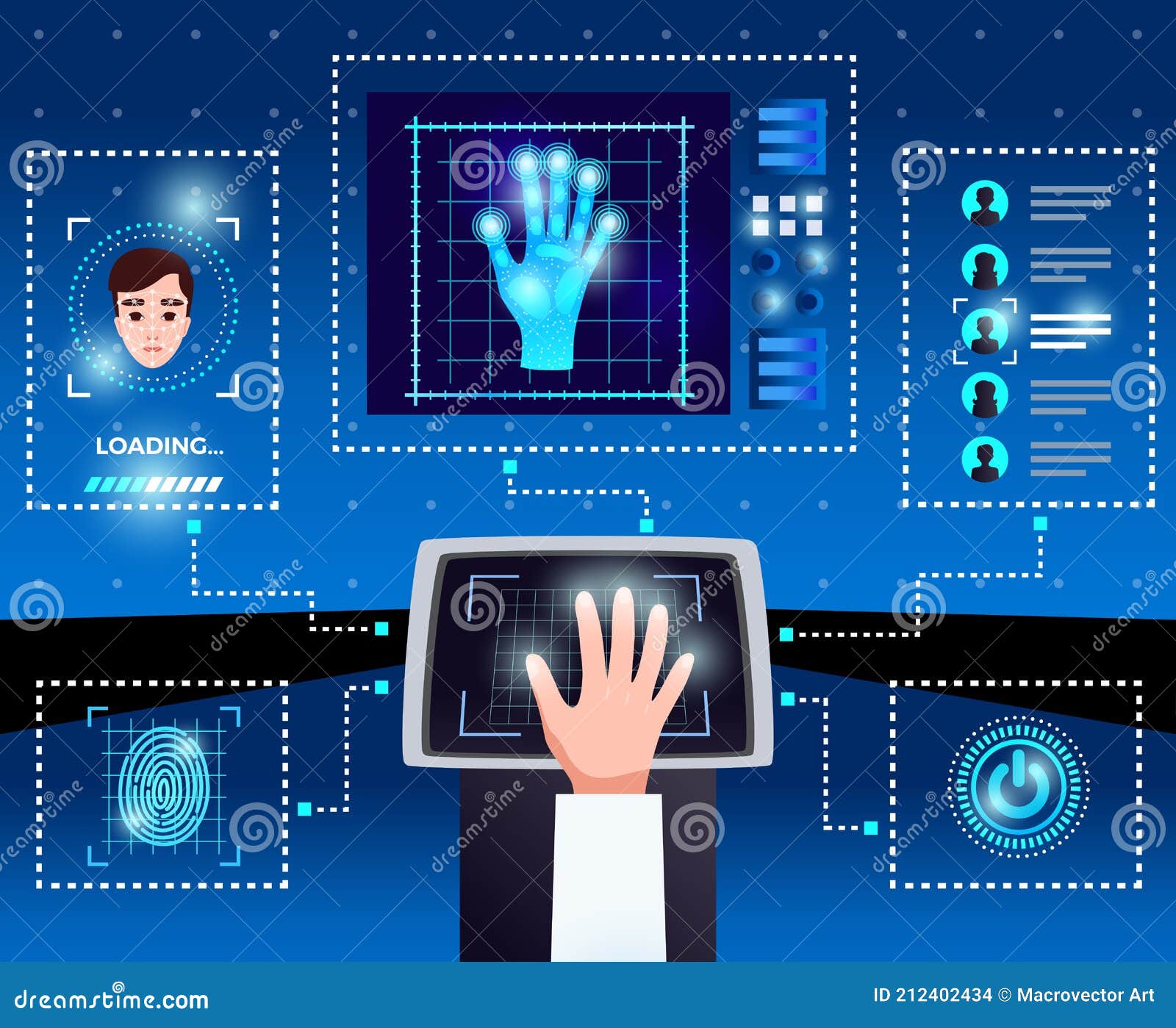 Identification Technologies Interface Schema Stock Vector ...