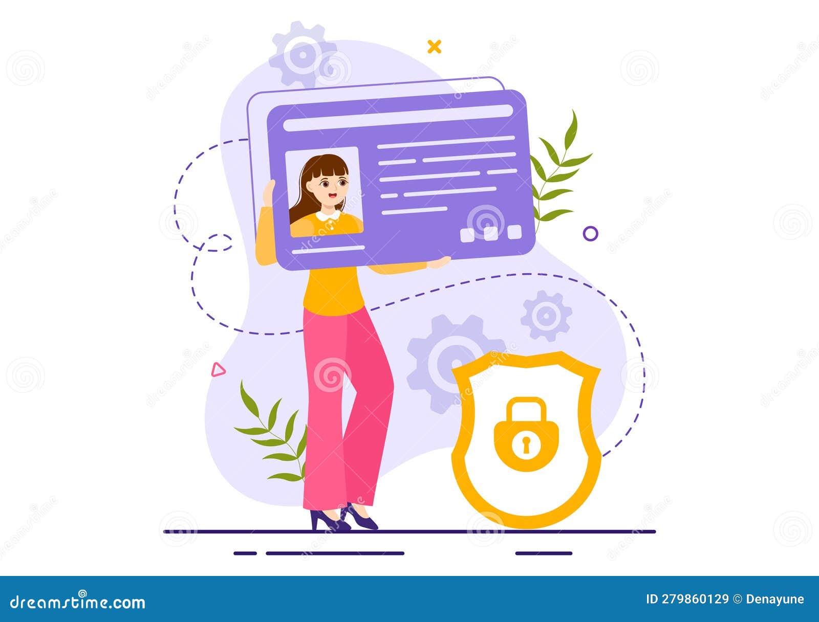 Identification Vector Illustration of Identity Card with Photo ...