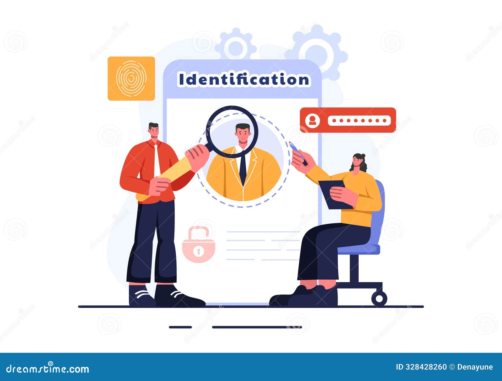Identification Vector Illustration of an Identity Card with Photo ...