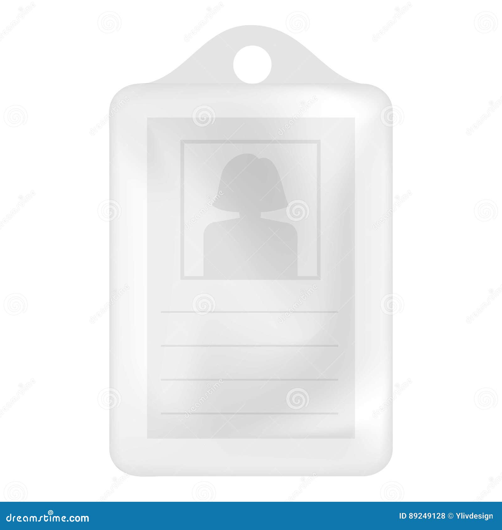 Identification White Empty Blank Plastic Id Cards Set. Authorization ...