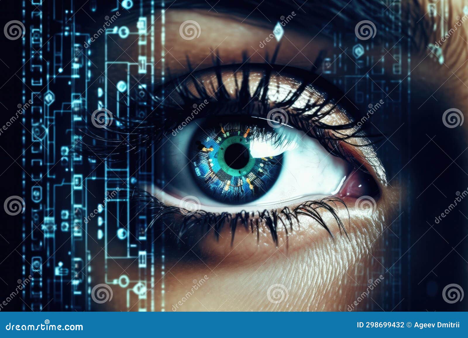 Woman Technology Vision Eye Futuristic Future Identification Iris ...