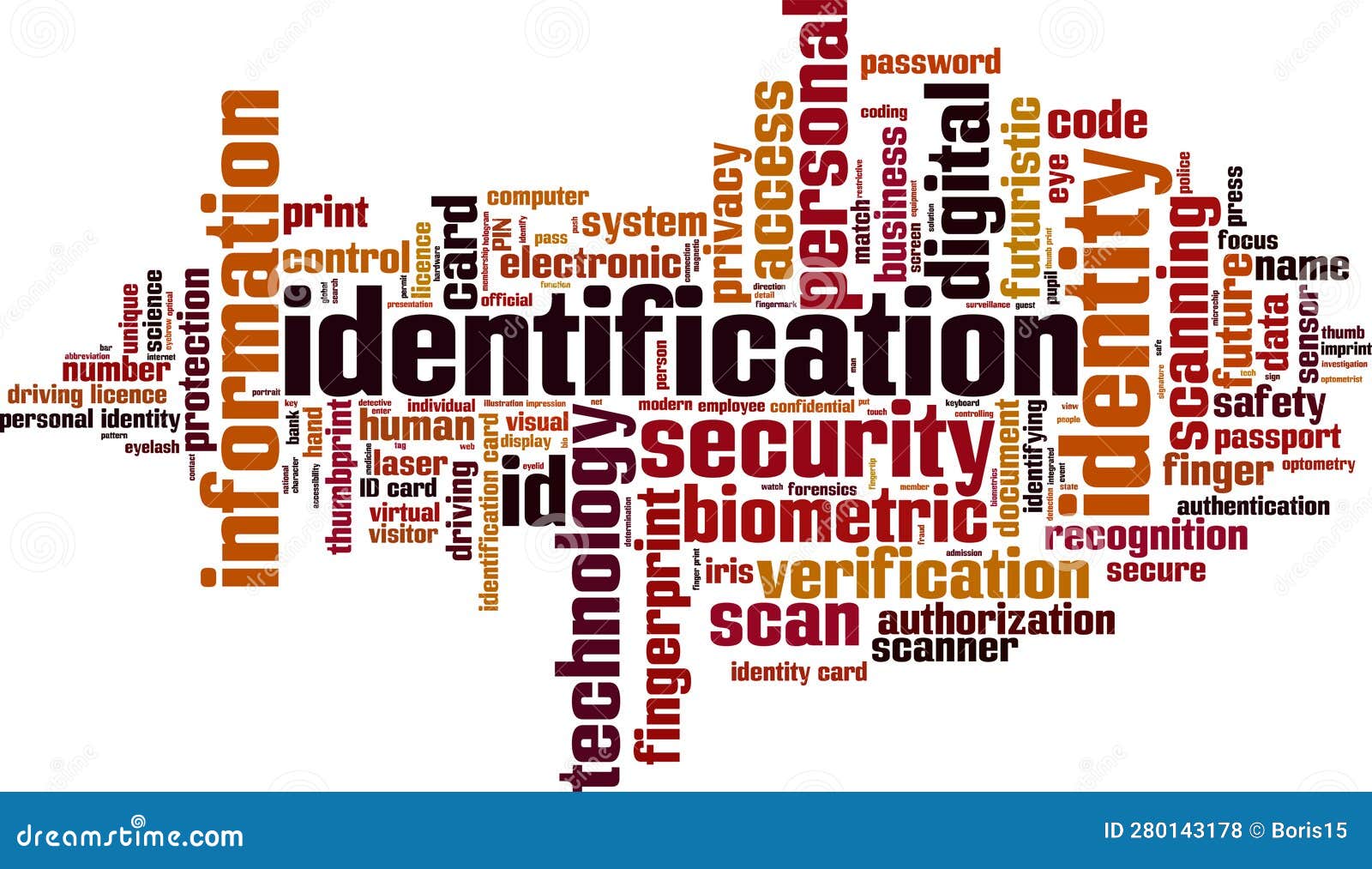 Identification word cloud stock vector. Illustration of privacy - 280143178