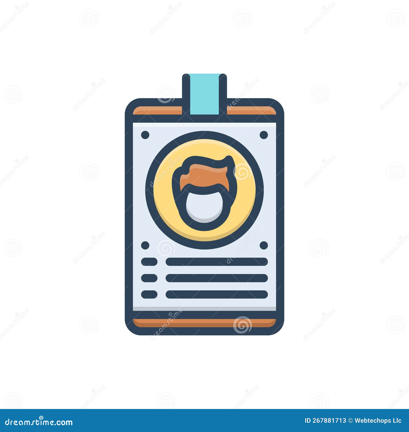 Color Illustration Icon for Identifier, Recognizer and Id Card Stock ...