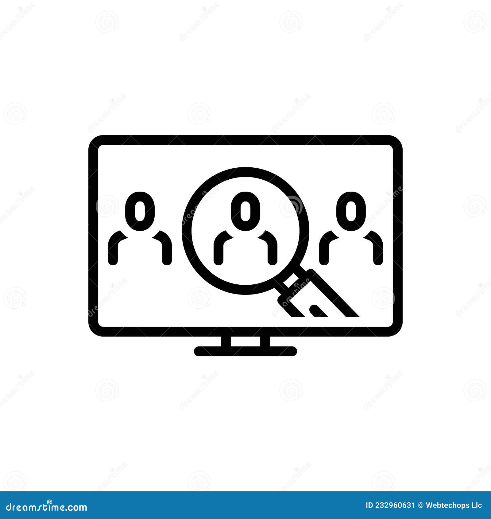 Black Line Icon for Identifies, Recognize and Discover Stock Vector ...