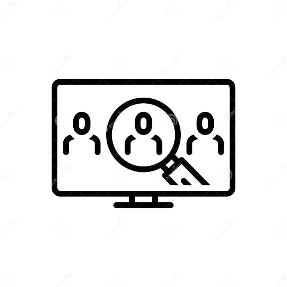 Black Line Icon for Identifies, Recognize and Discover Stock Vector ...