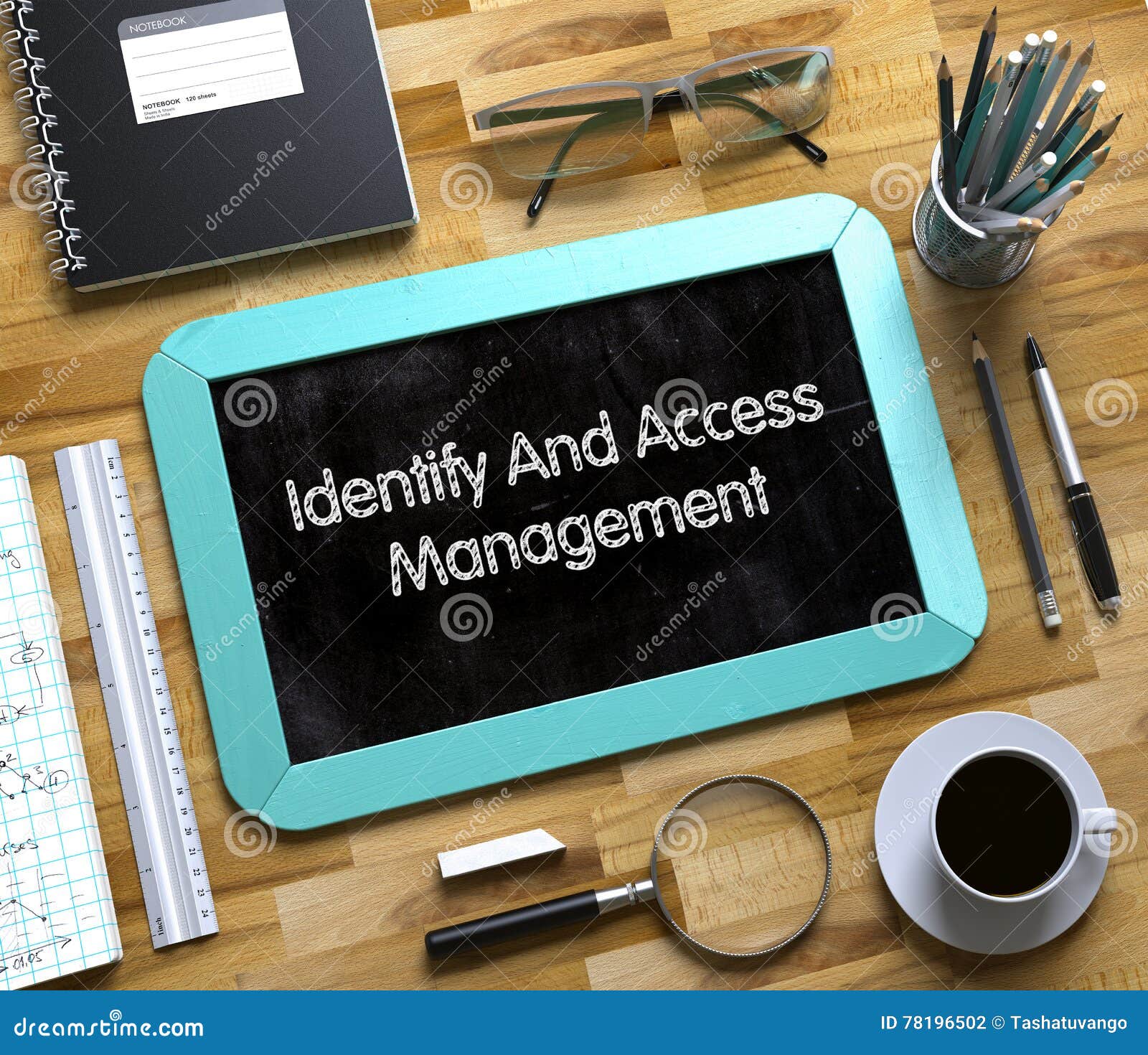 Identify and Access Management Concept on Chalkboard. 3D Stock Photo ...